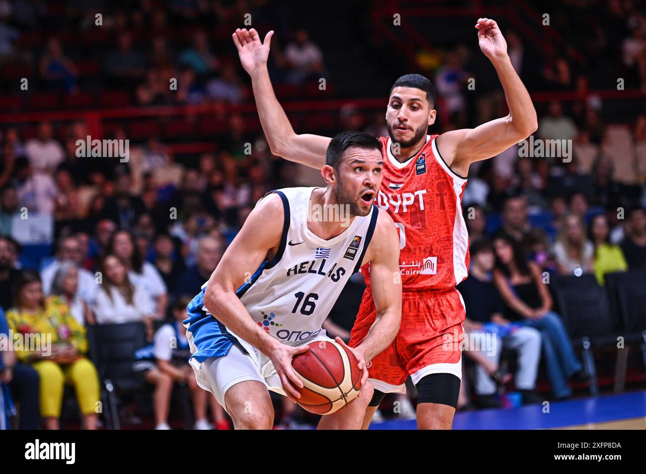 16 Kostas Papanikolaou of Greece is playing during the FIBA Olympic Qualifying Tournament 2024 ...
