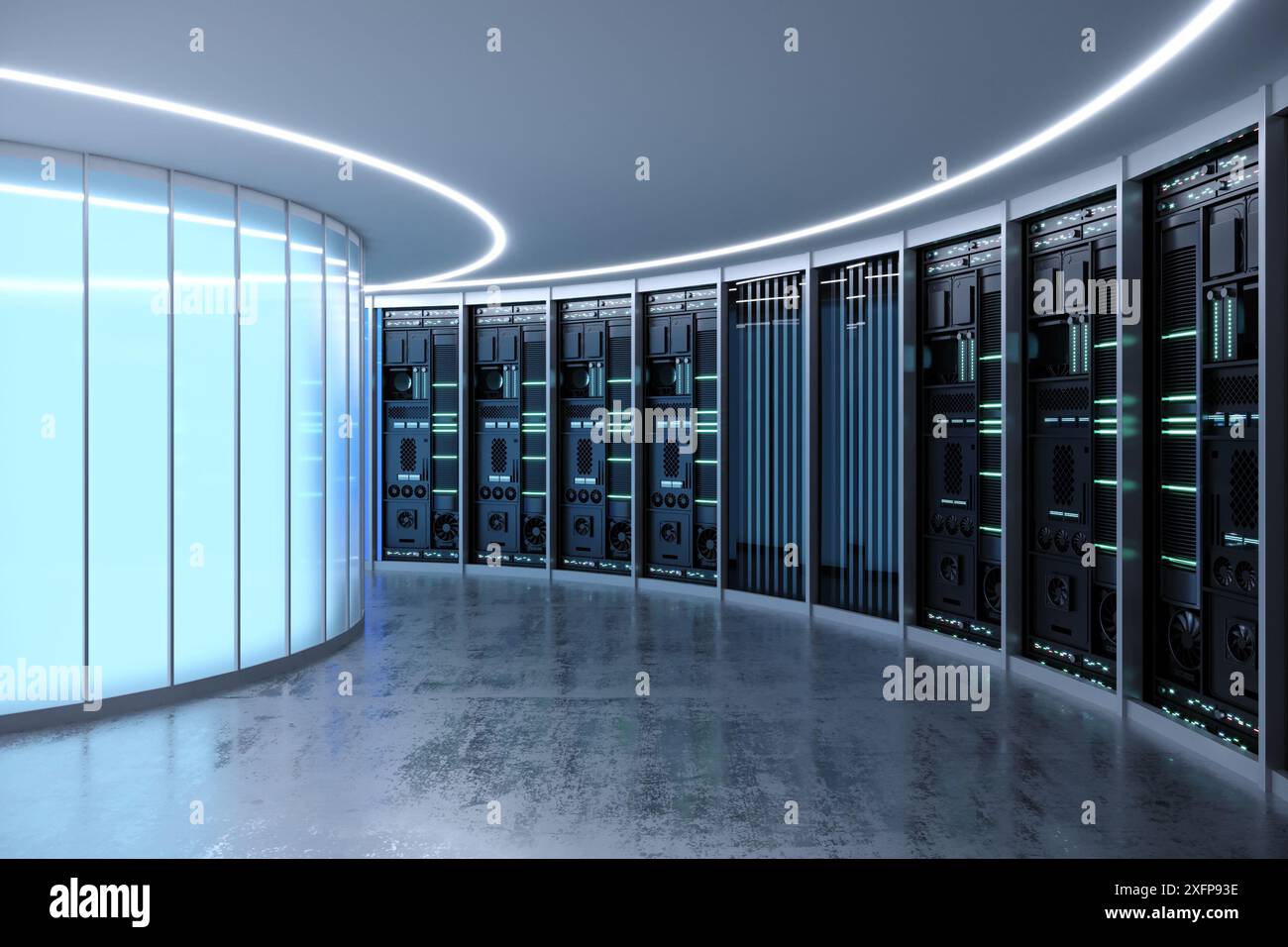 3d view data center hi-res stock photography and images - Alamy