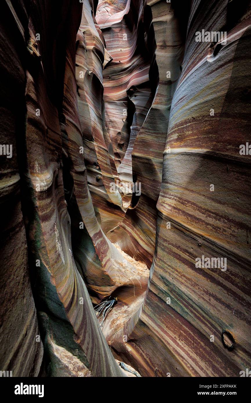 Zebra Canyon, a slot canyon with eroded sandstone patterns, Grand ...