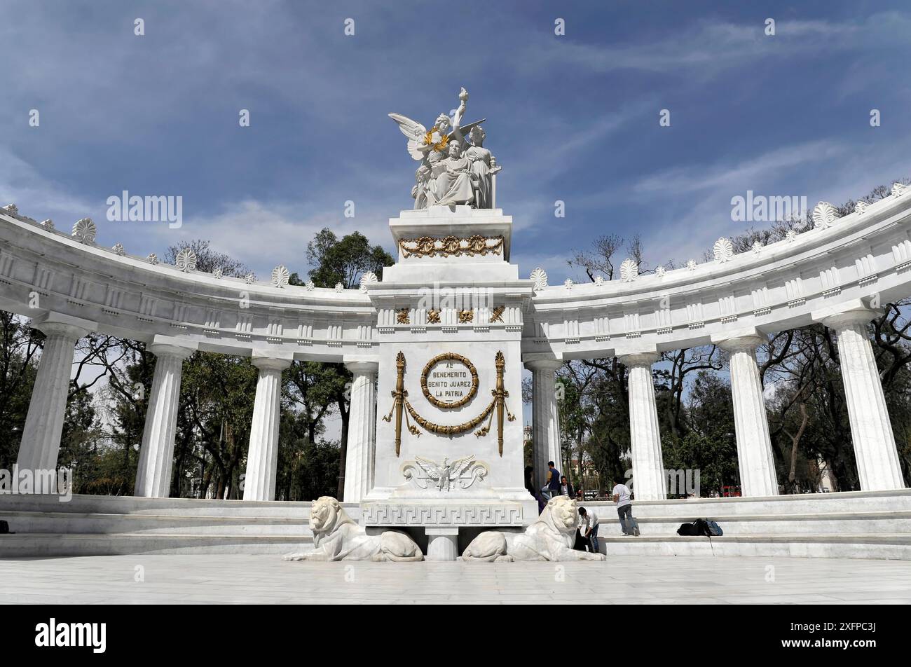 Mexico City, Mexico, Central America, Large white monument with marble ...