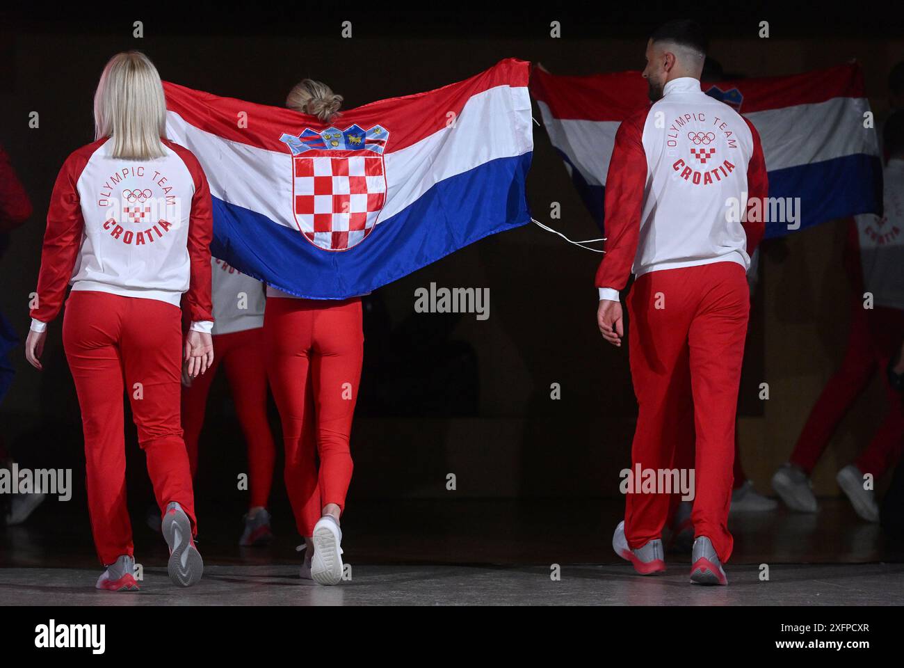 Zagreb, Croatia. 04th July, 2024. Croatia athletes poses for pictures ...