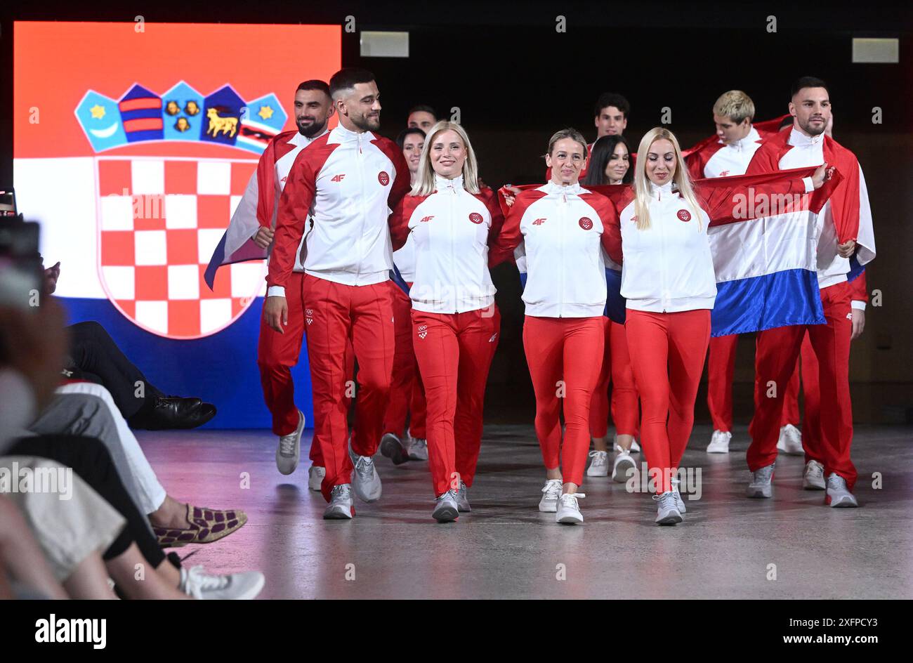 Zagreb, Croatia. 04th July, 2024. Croatia athletes poses for pictures ...