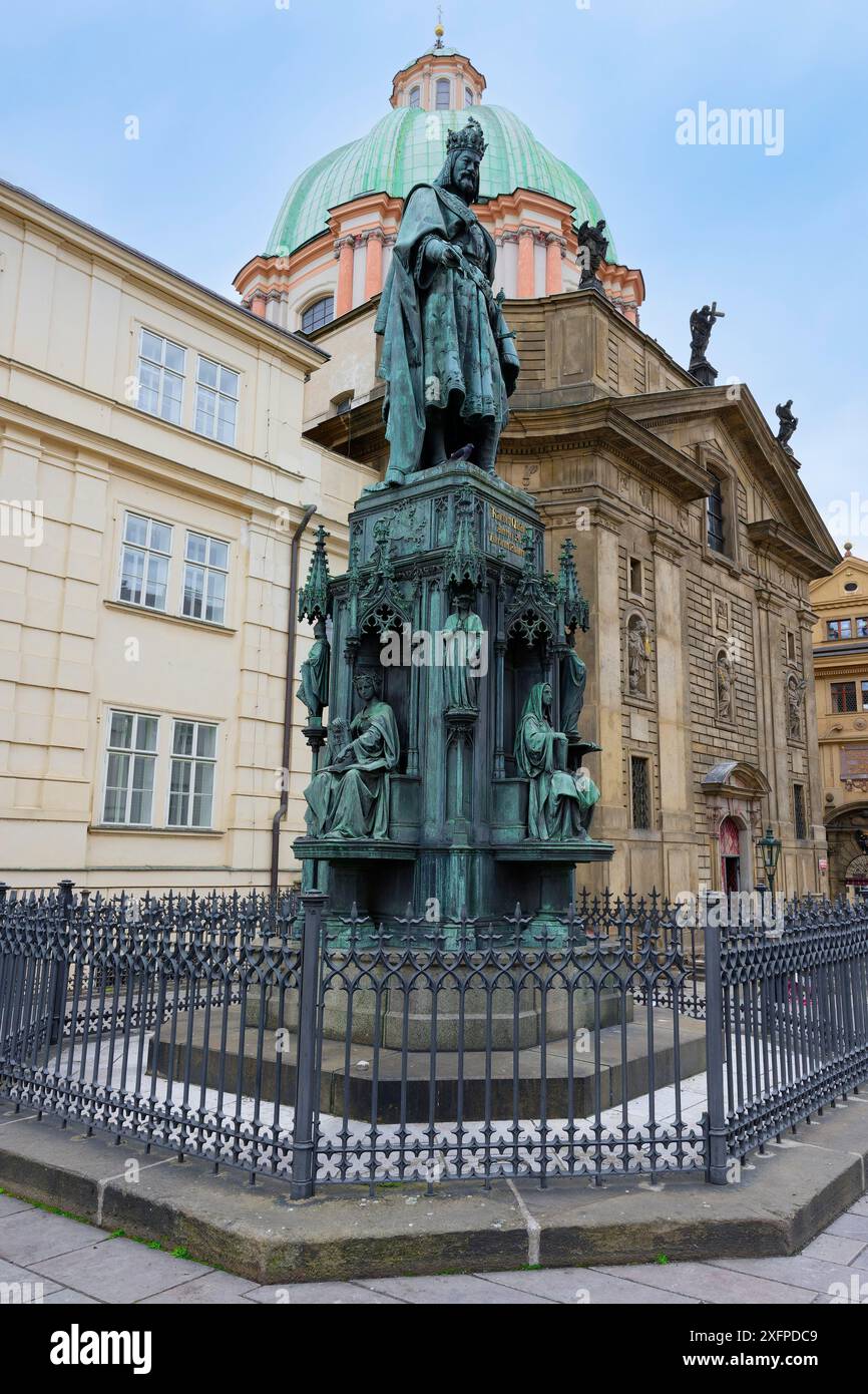 Charles IV Statue and St. Francis of Assisi Church, Charles square ...
