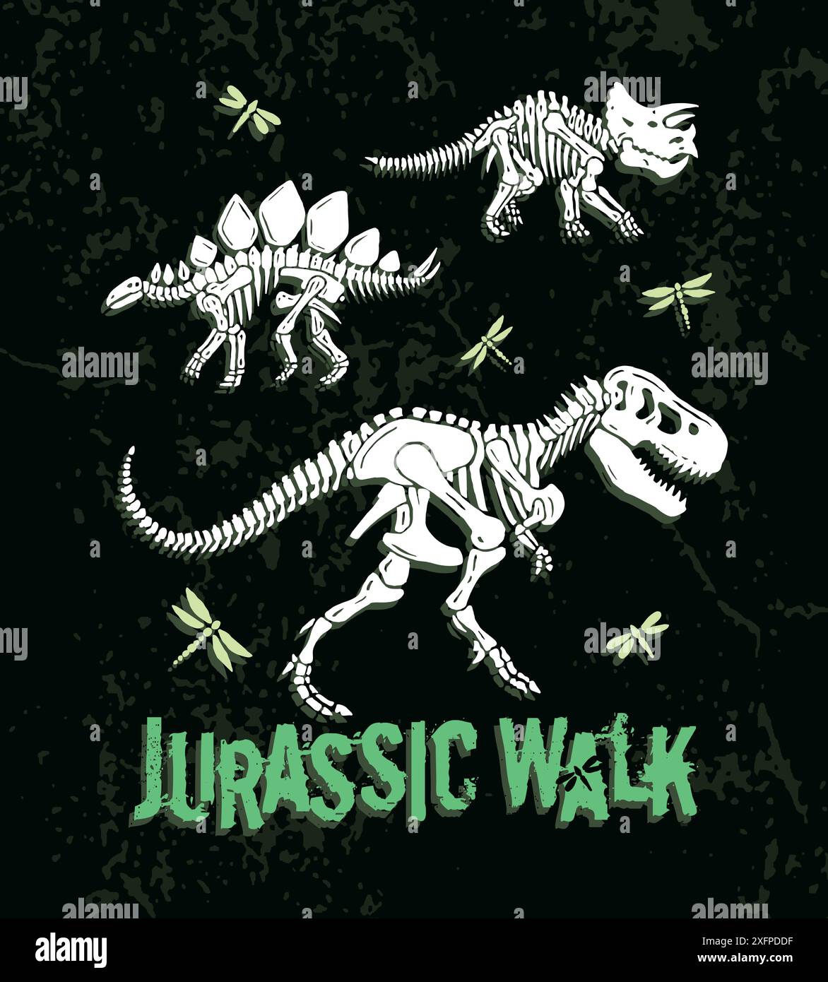 Dinosaur fossil silhouette vector illustration. Art in a simple and ...