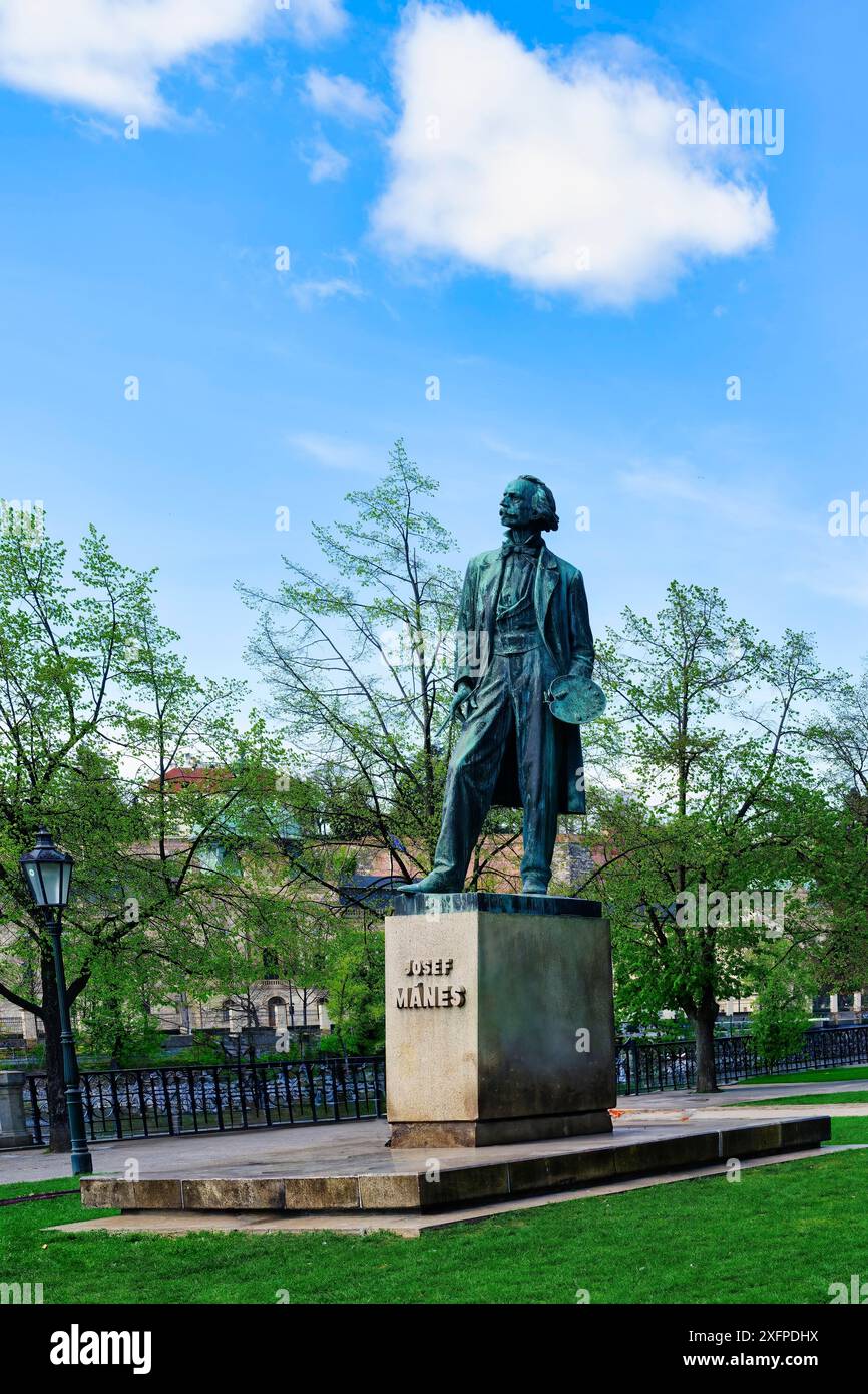 19th century painter Josef Manes statue, Prague, Bohemia, Czech ...