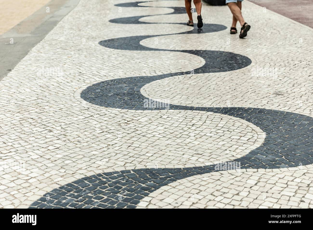 Traditional wave shaped pavement in Portugal Stock Photo - Alamy