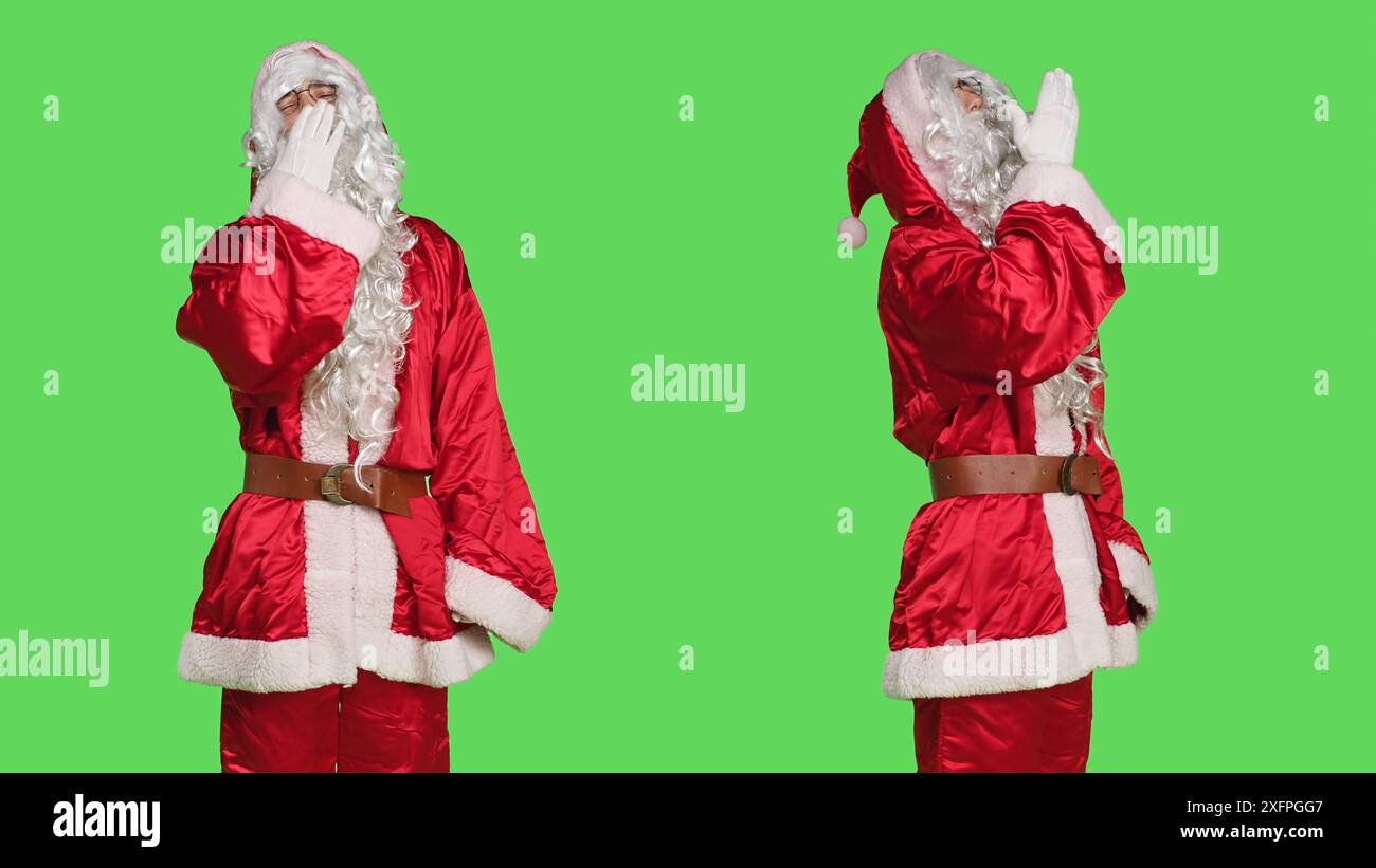 Tired santa isolated over chromakey hi-res stock photography and images ...
