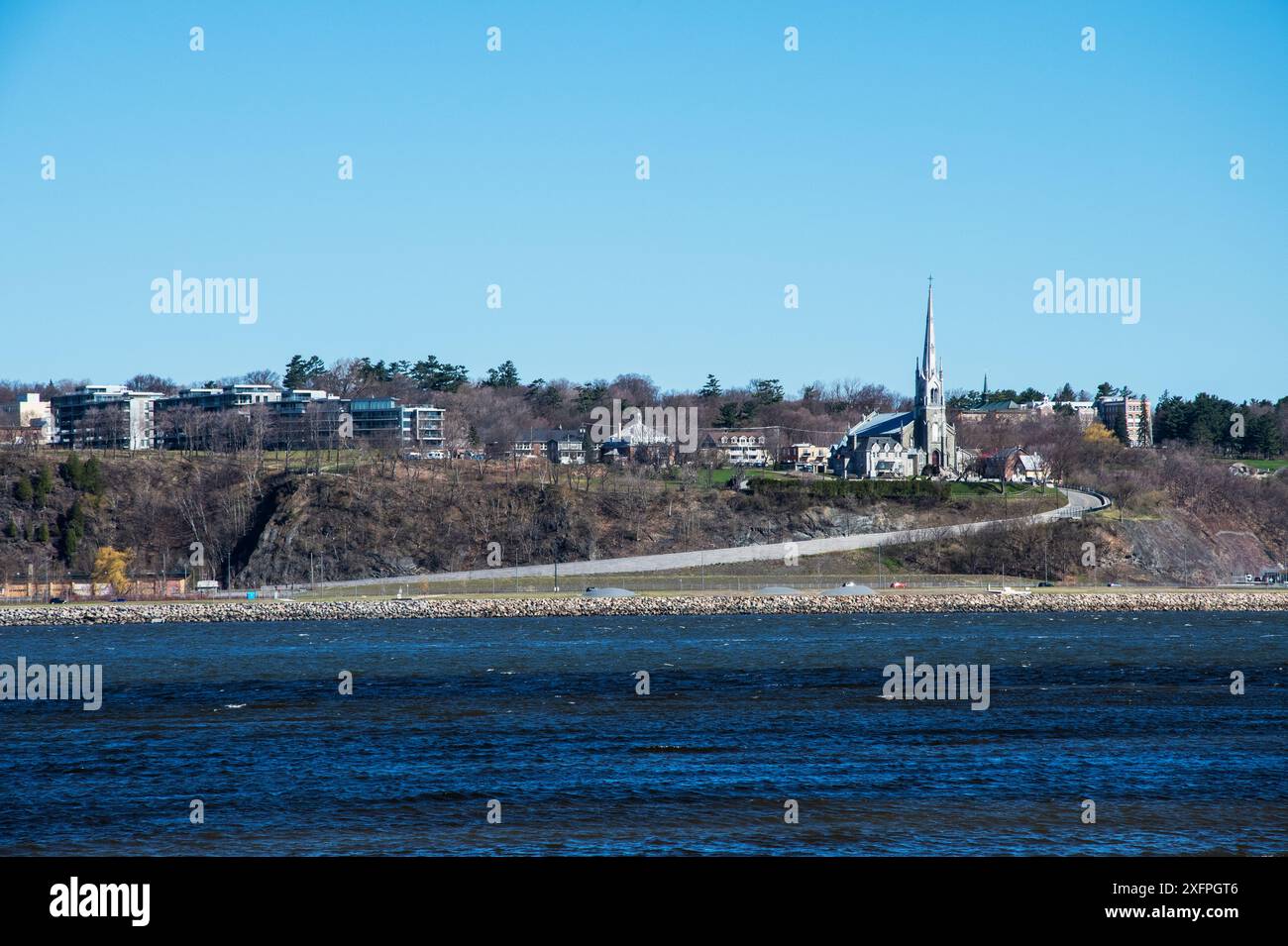 St. Michael of Sillery Church across the St. Lawrence River from Levis ...