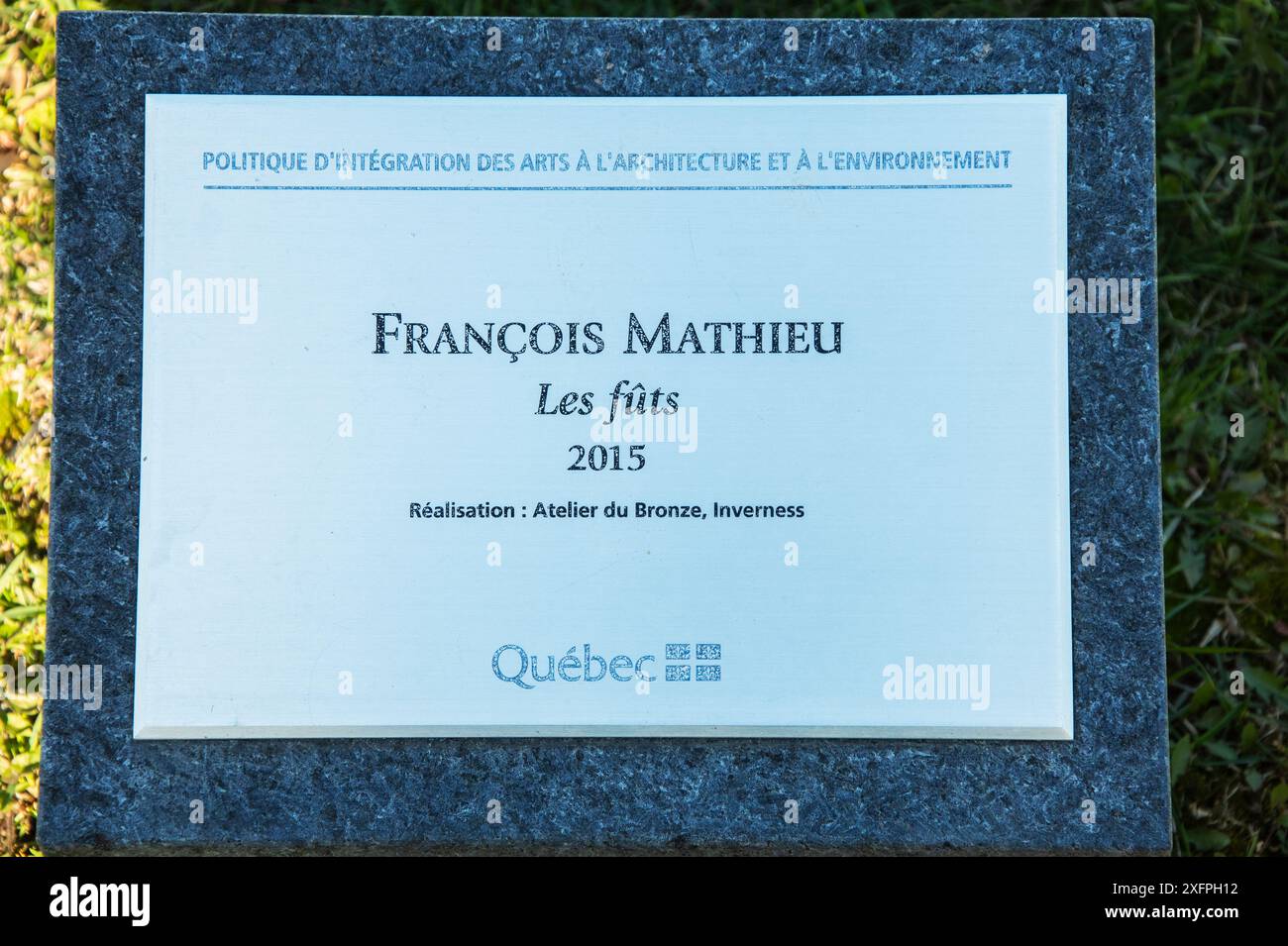 Artist François Mathieu sign beside The Drums sculpture at Quai Paquet ...