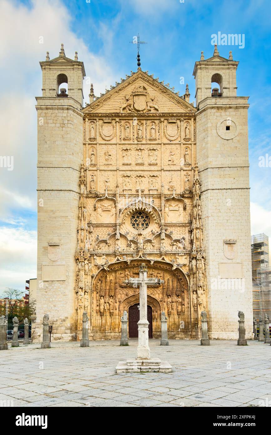 San Pablo church in Valladolid, Spain. The facade is one of the best ...