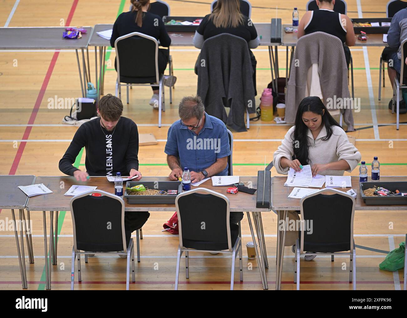 Basildon Essex, UK. 4th July, 2024. Counting begins at the General ...