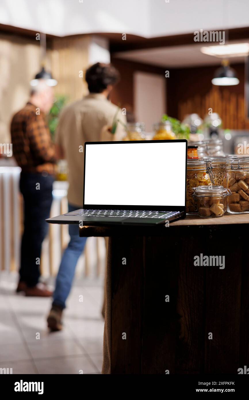 Mockup tablet with empty copy space used as commercial sign in ...