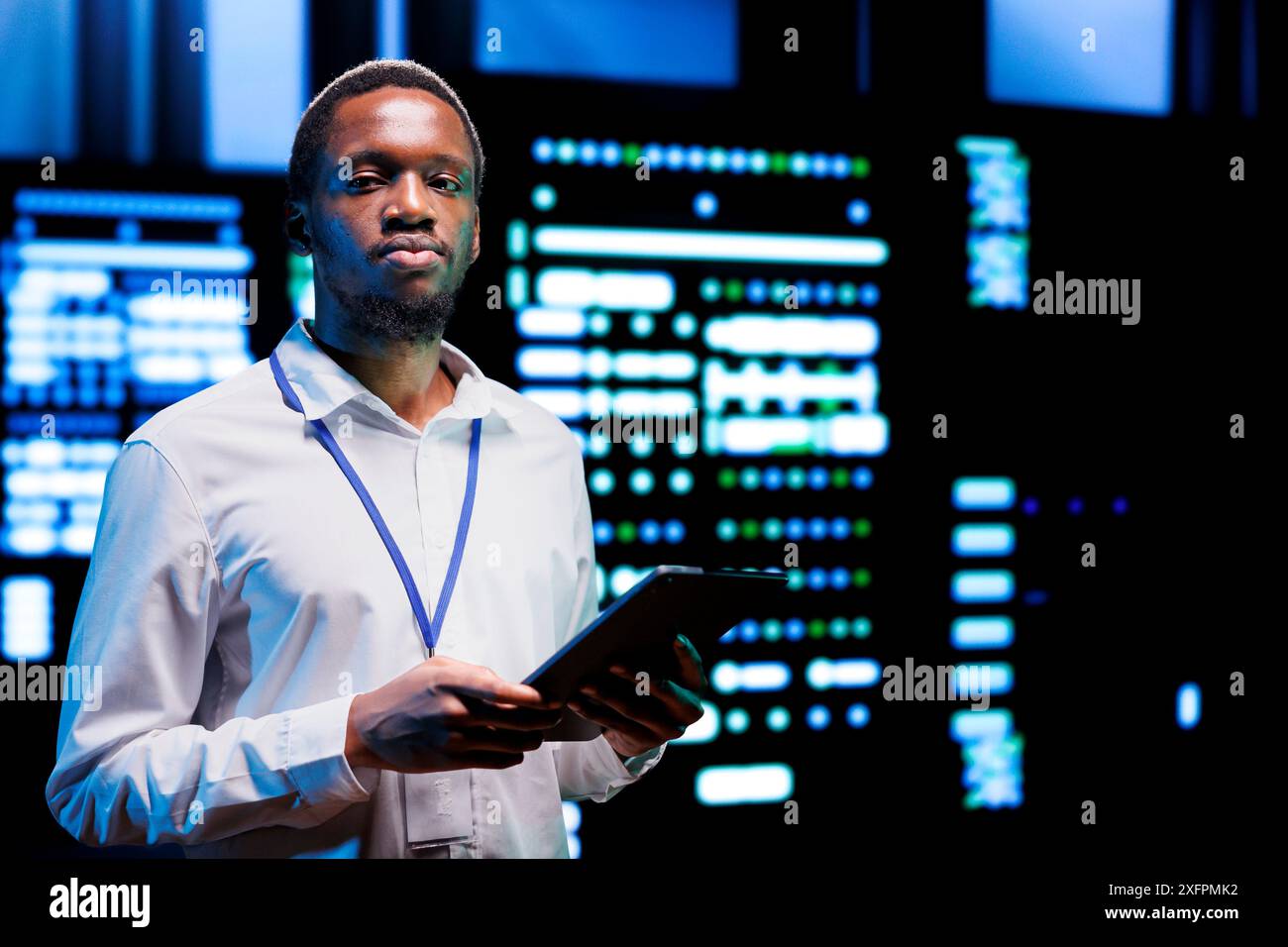 Professional checking equipment event logs to find damaged data center infrastructure root cause ...