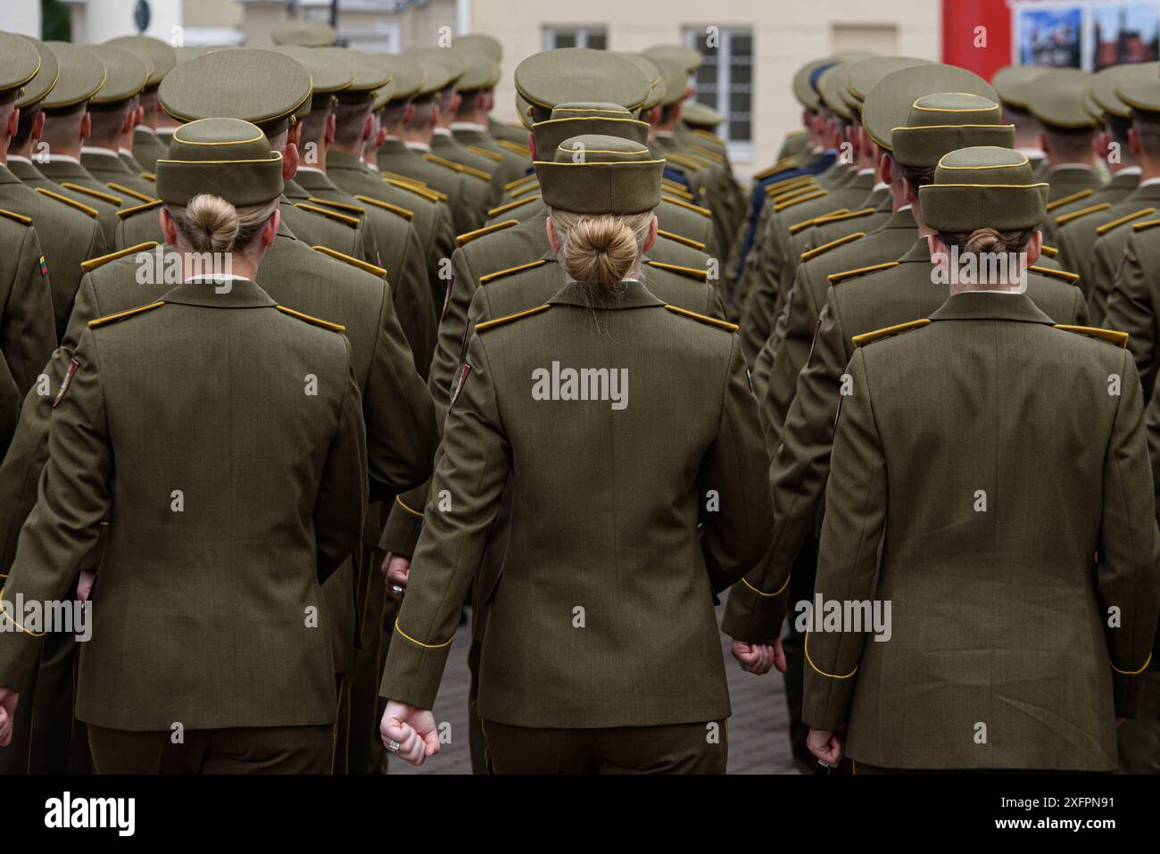 Graduates of the Lithuanian Military Academy take part during the ...