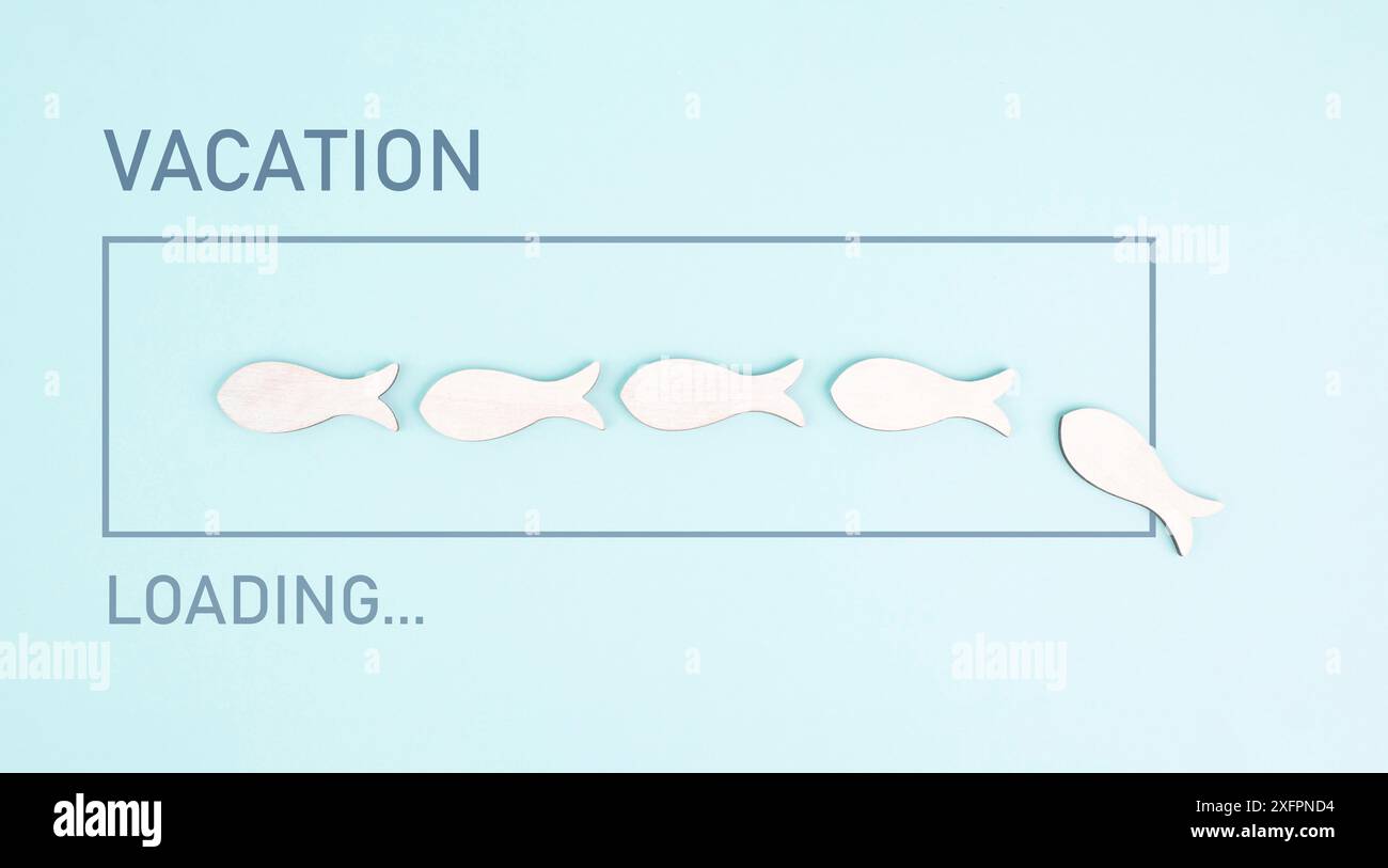 Vacation loading, progress bar with fish, planning a trip for the ...