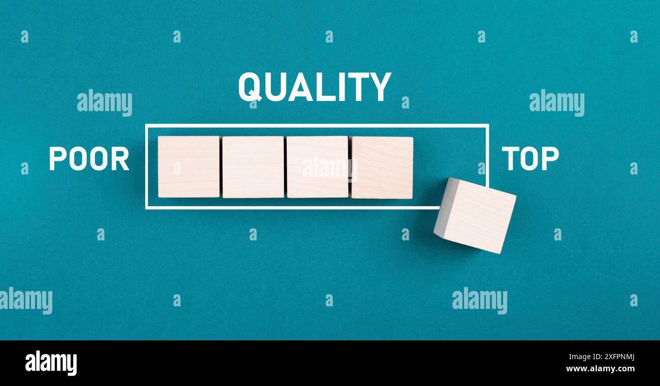 Loading bar, poor to top quality, evaluation and feedback concept ...