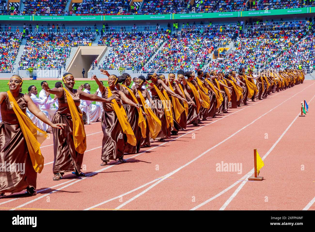 Kigali, Rwanda. 4th July, 2024. Dancers perform traditional dance at ...