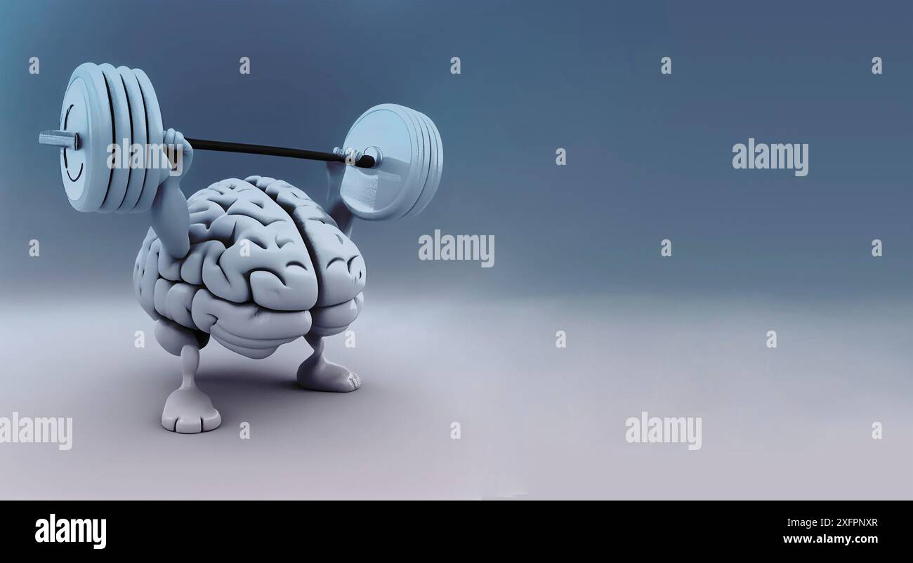 Human brain lifts weight with dumbbell, memory and mind training, brain ...