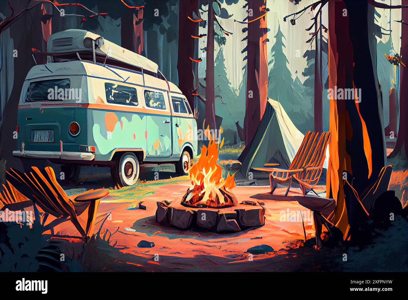 Camping place camper van hi-res stock photography and images - Alamy