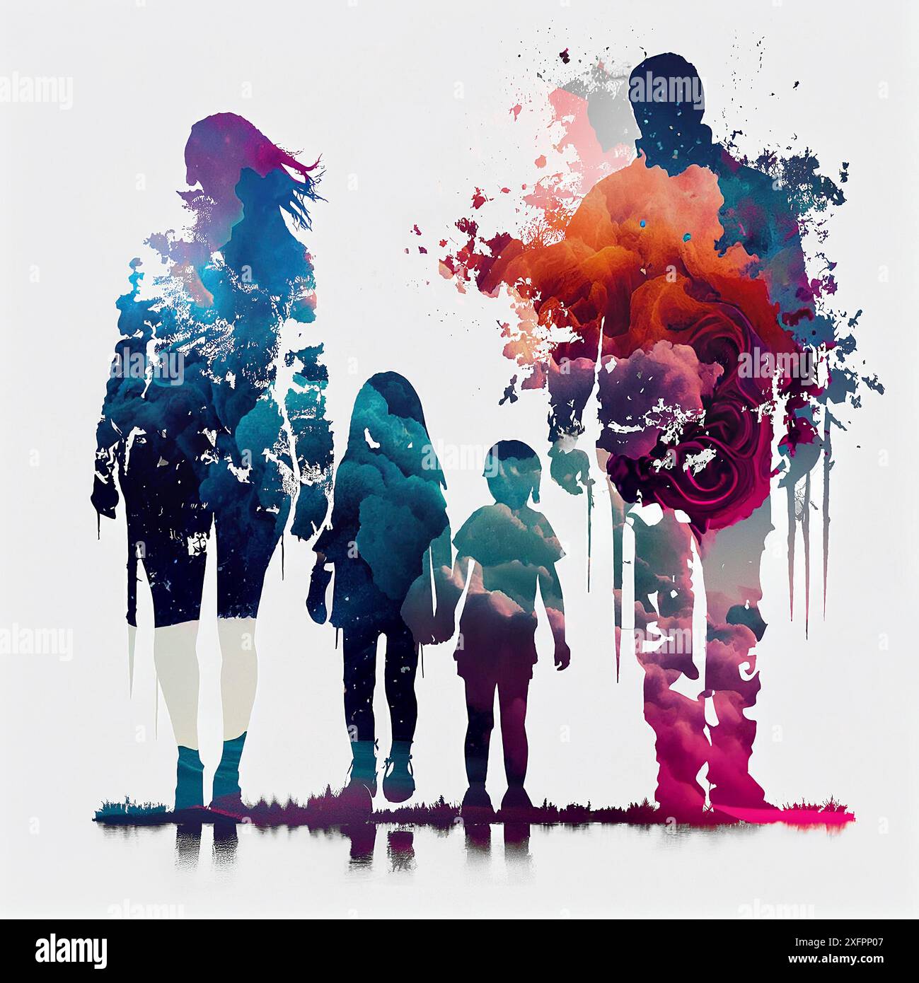 Family life, mother, father and children, social support, mental health ...