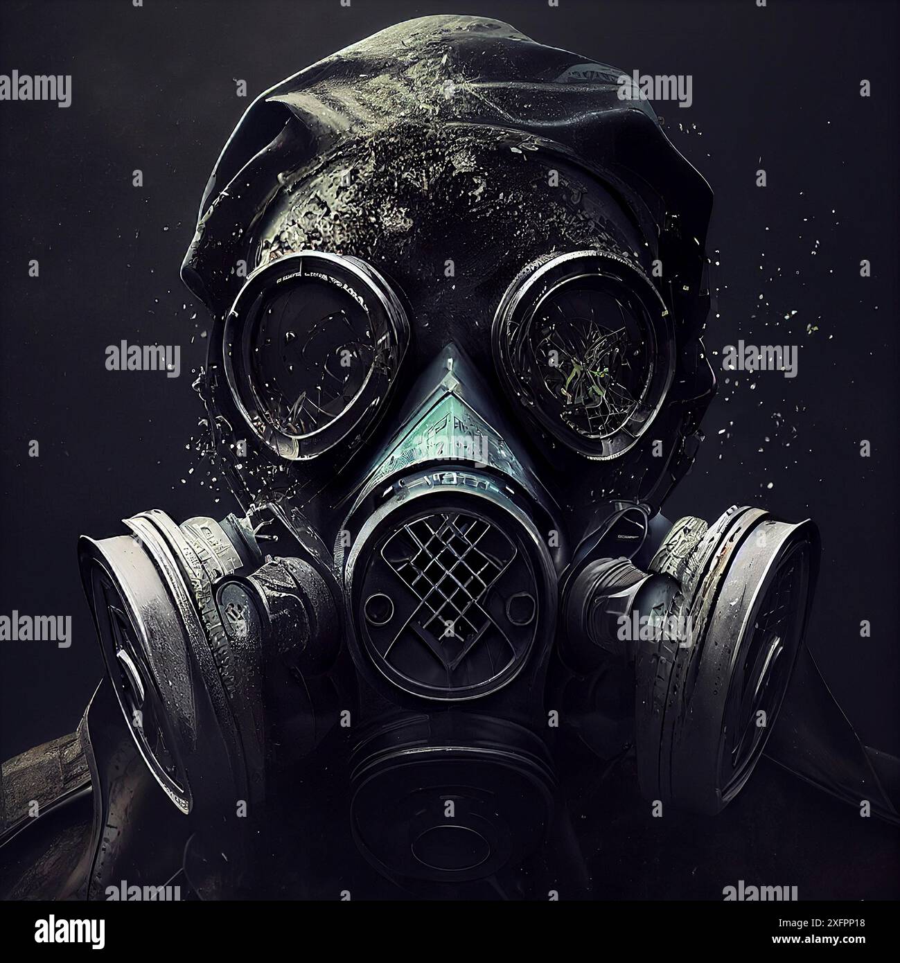 Man with a gas mask, nuclear war and environmental disaster ...