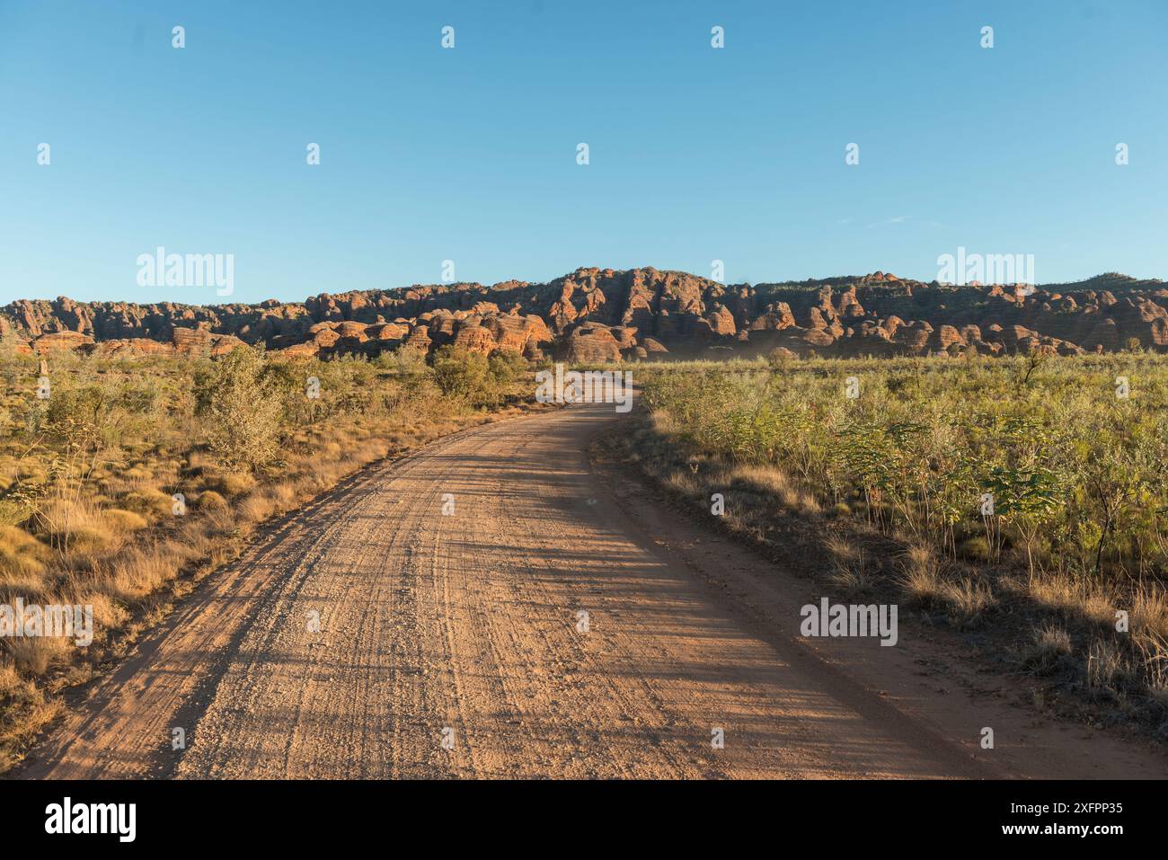 Road towards Bungle Bungle Range, beehive shaped karst sandstone ...