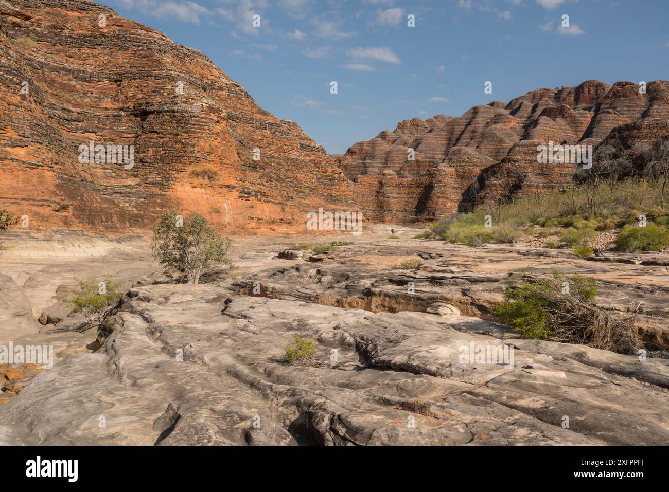 Dry river bed leading to the extraordinary array of banded, beehive ...