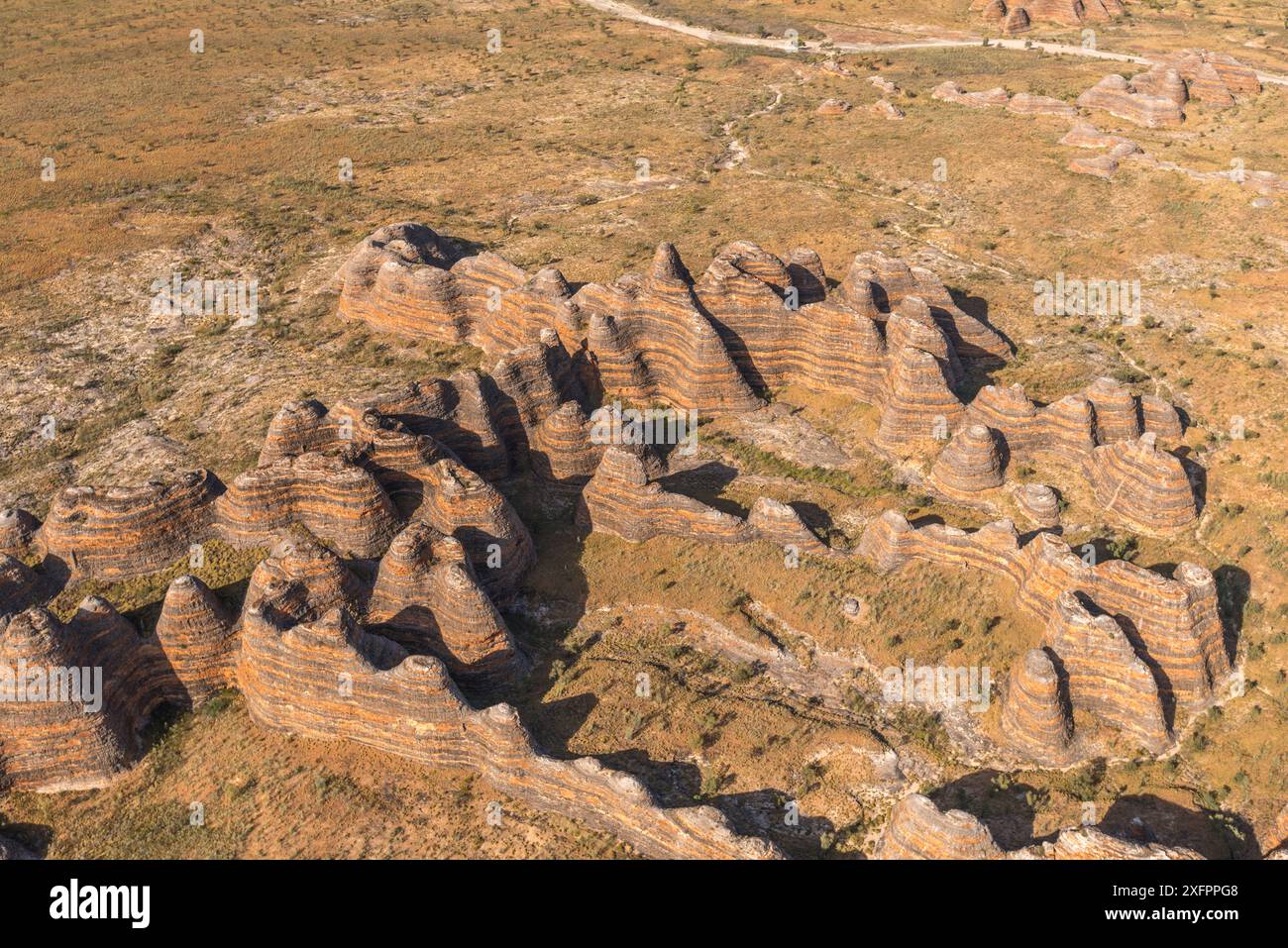 Aerial view of the Bungle Bungles. The rock formations are caused by ...