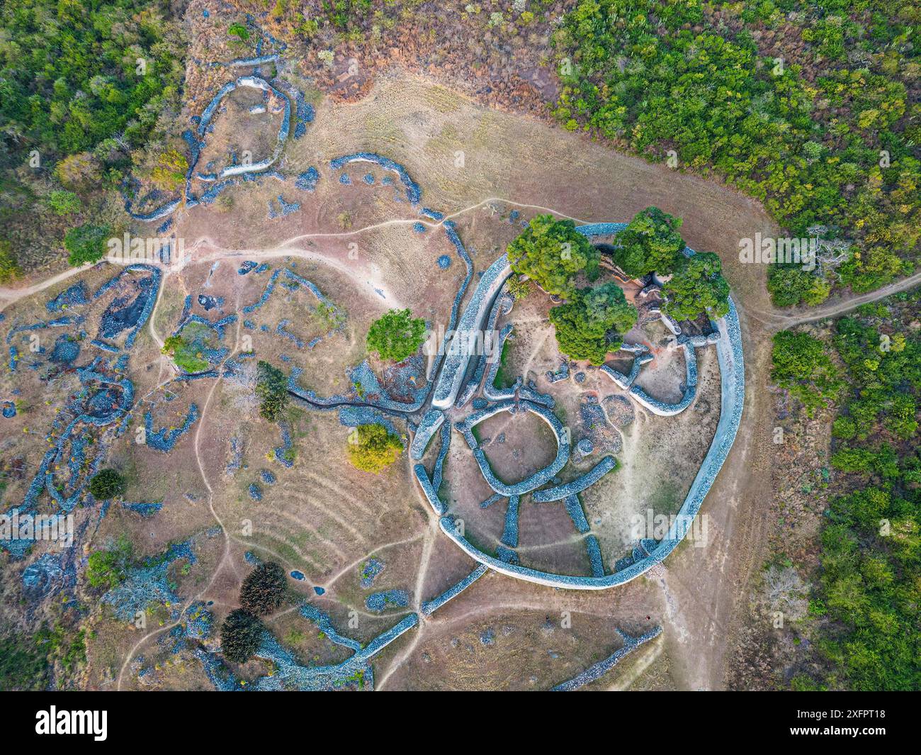 Great Enclosure and Valley Complex in an aerial view looking down Stock ...