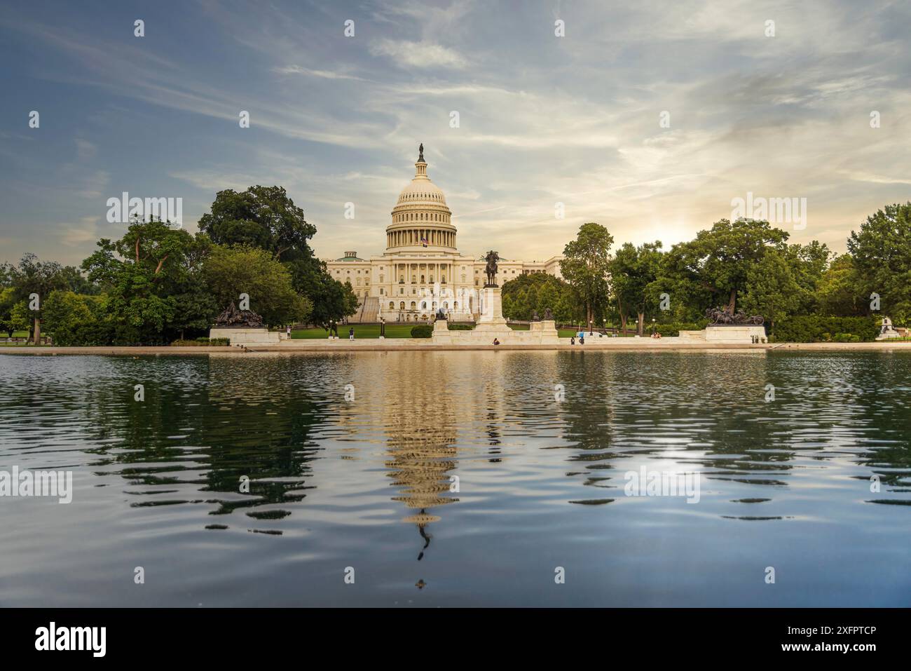 The Capitol Building in Washington DC. reflecting in a pool Stock Photo ...