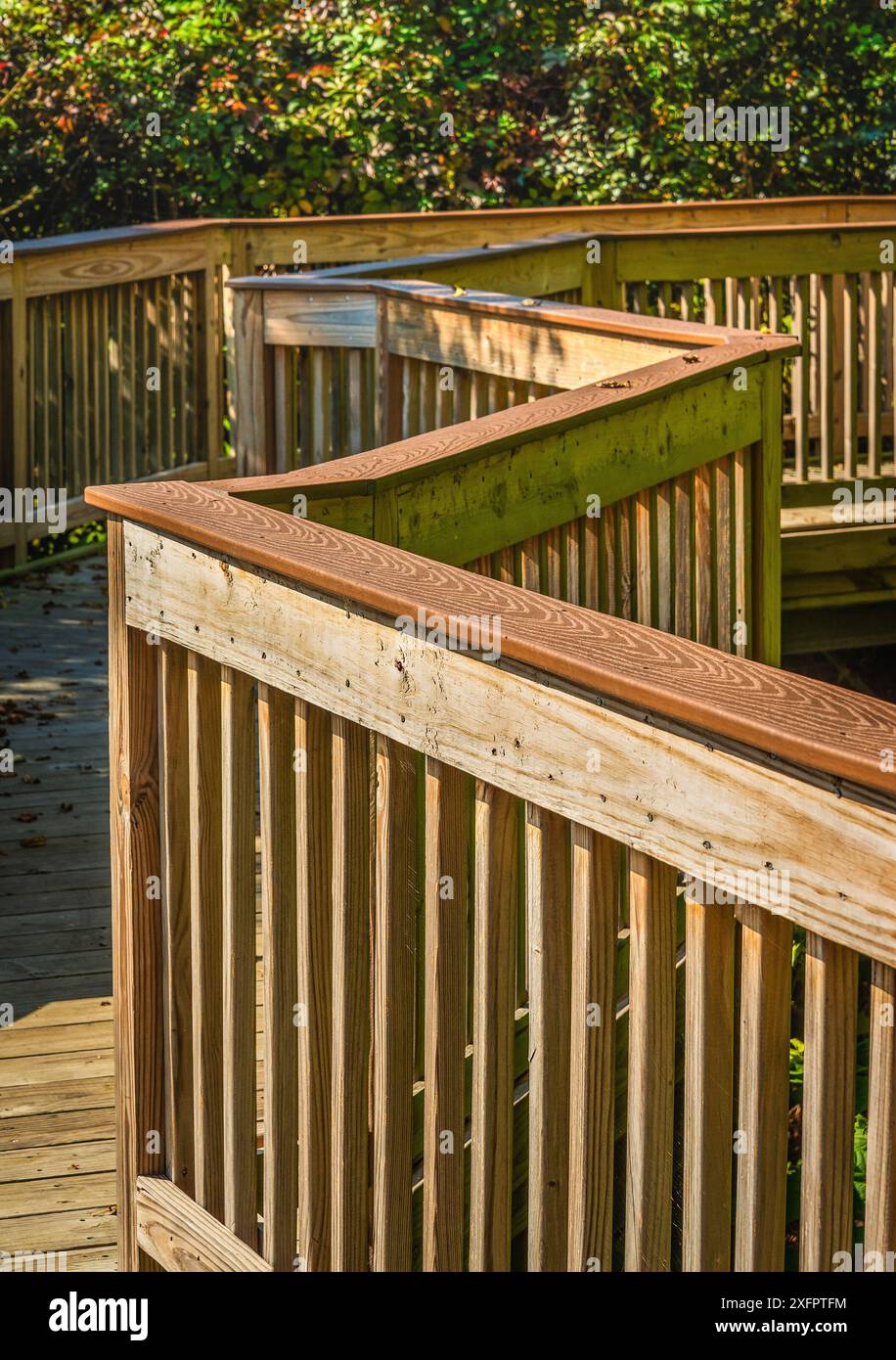 Custom wood deck overlooking Detroit River and Lake Erie Stock Photo ...