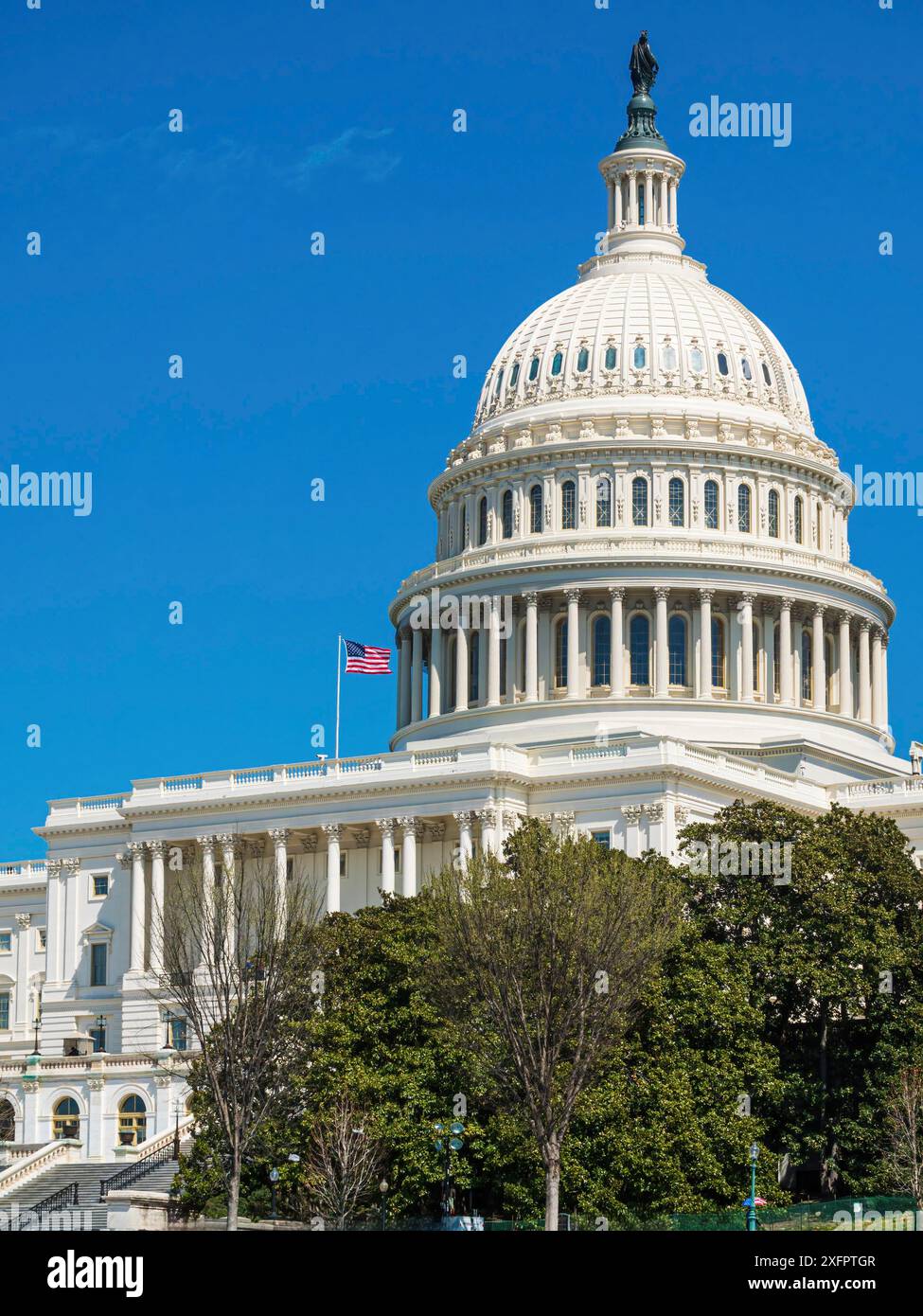 The United States Capitol building with American flag Stock Photo - Alamy