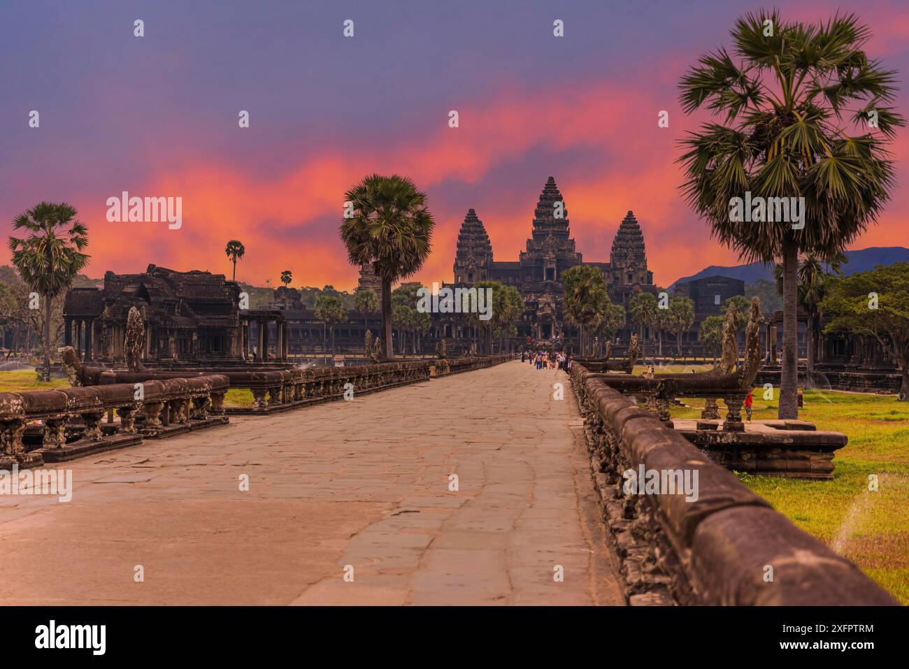 Bloody red dawn at Angkor Wat Stock Photo - Alamy