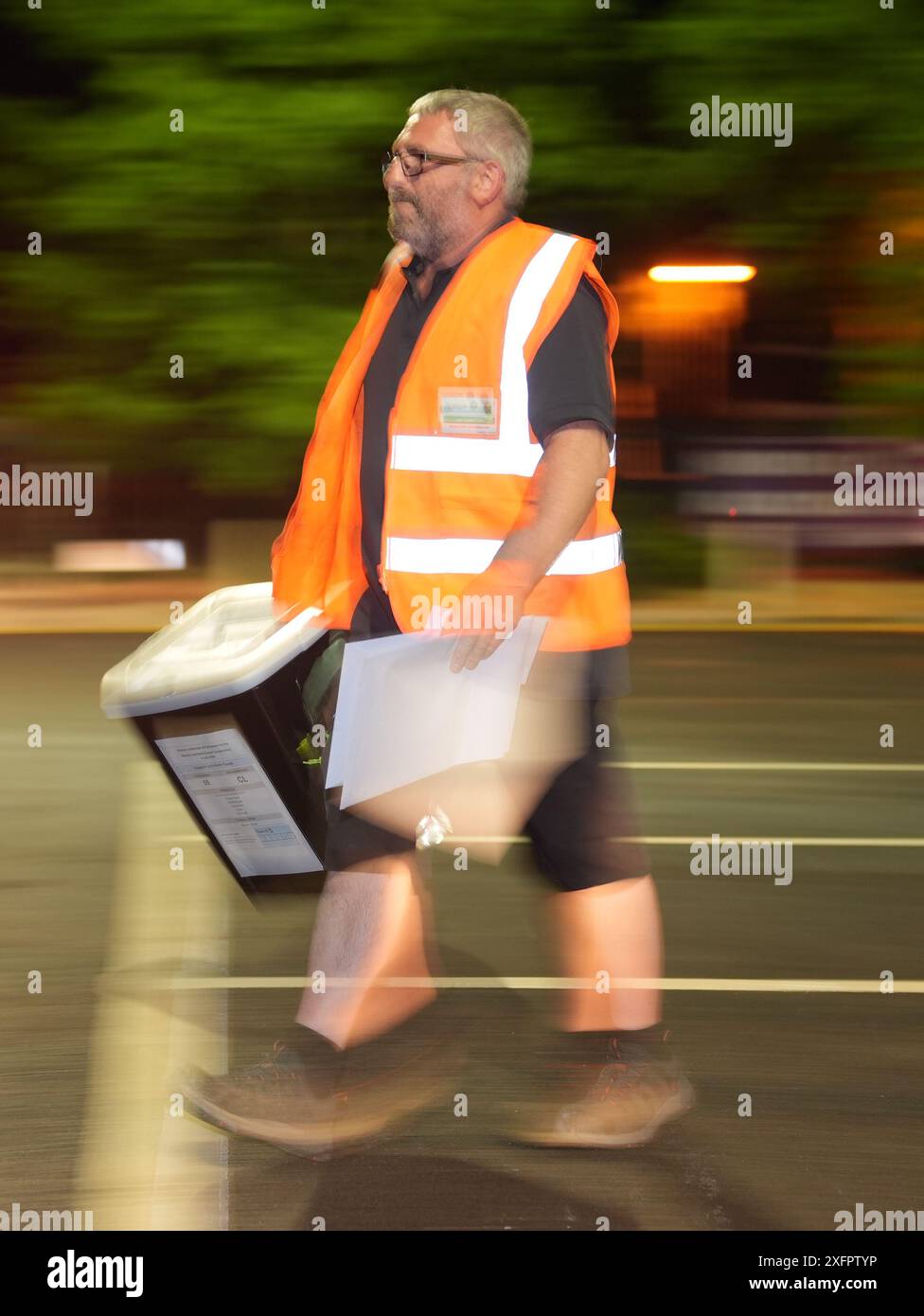 Ballot boxes arrive at Clacton Leisure Centre in Essex, during the ...