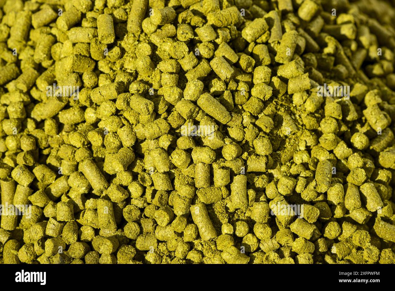Overview of hop pellets Stock Photo - Alamy