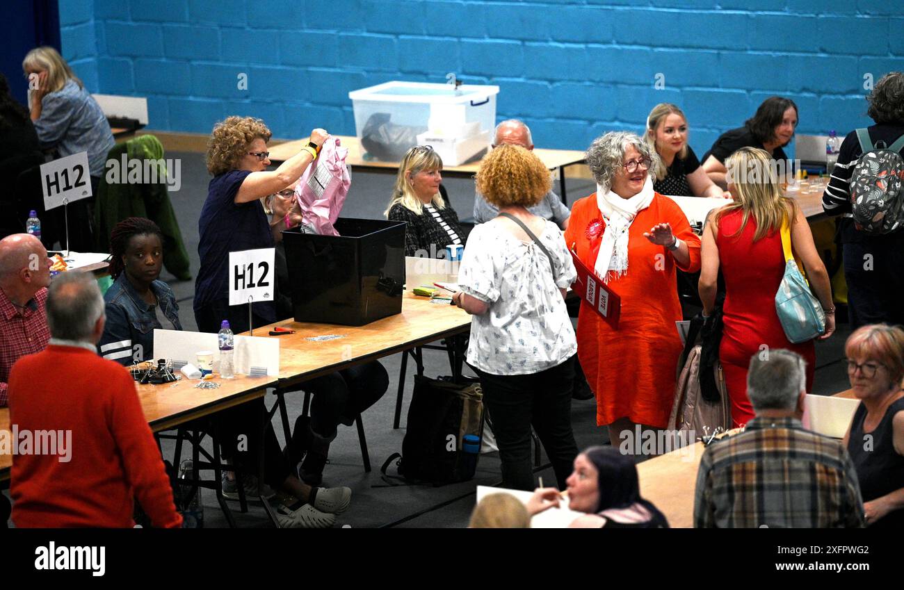 Brighton UK 4th July 2024 - Postal votes arrive as the count begins at ...