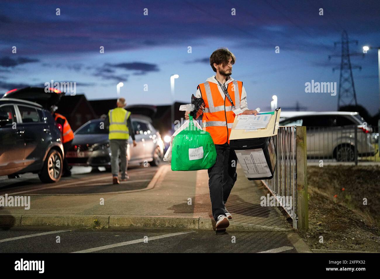 Ballot boxes arrive at Alive Lynnsport in King's Lynn, Norfolk, during ...