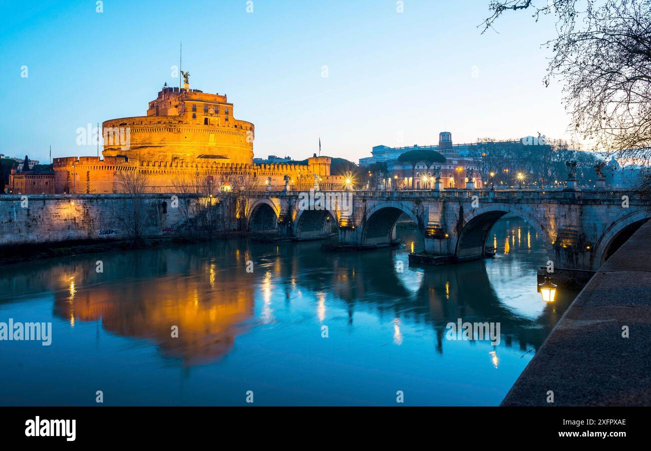 Angel Castle with bridge in Rome, Italy Stock Photo - Alamy