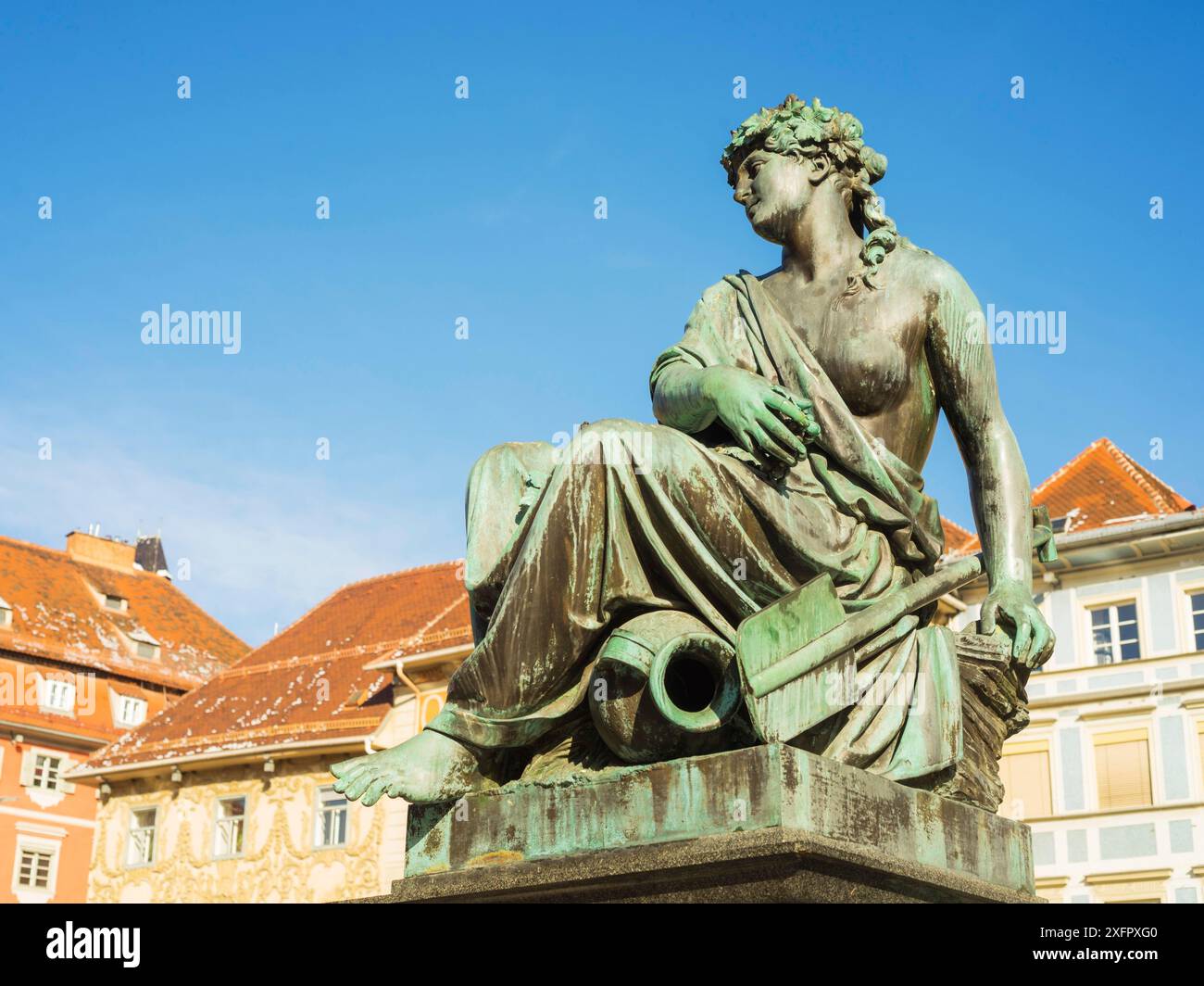 Archduke Johann Fountain, river Sann, Graz, Austria Stock Photo - Alamy