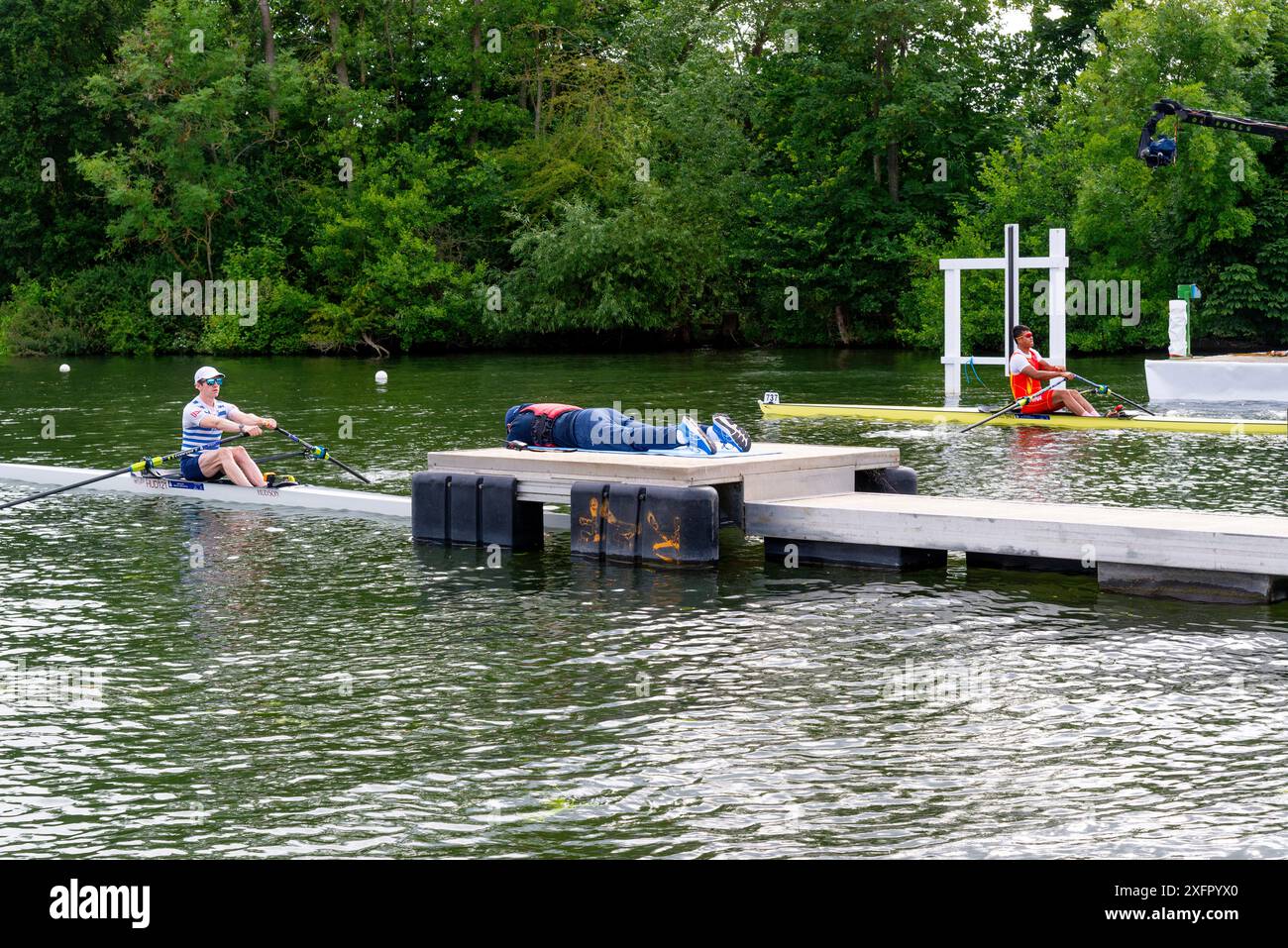 Henley Royal Regatta 2024 The start pontoons at Temple island River ...