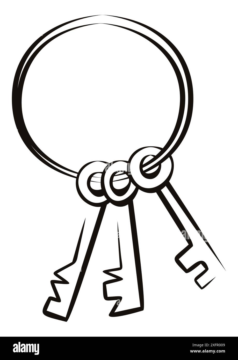 Drawing showing bunch of classic keys Stock Photo - Alamy