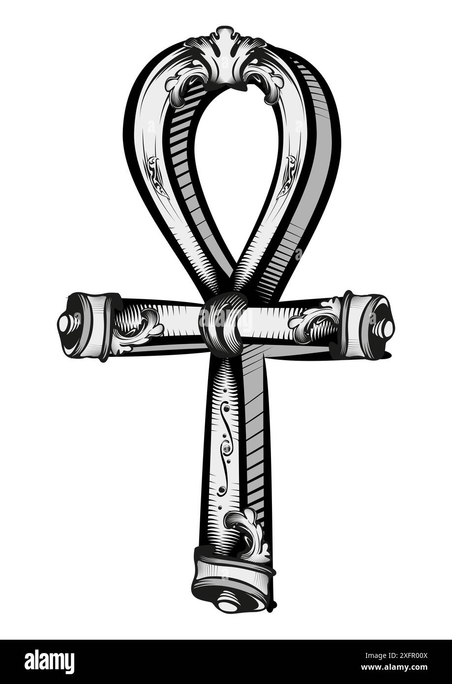 The Ankh or Key of Life symbol created in old vintage style Stock Photo ...