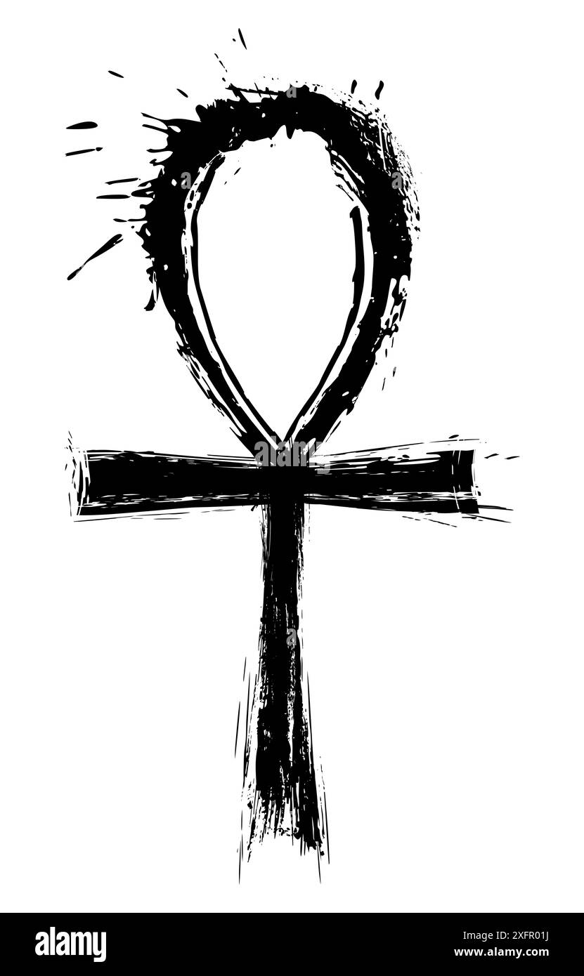 The Ankh or Key of Life religion symbol created in grunge style Stock ...