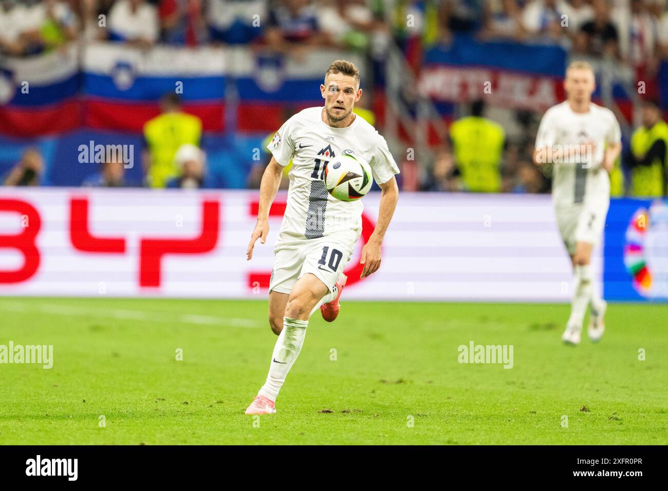 Frankfurt, Germany. 01st, July 2024. Timi Elsnik (10) of Slovenia seen ...