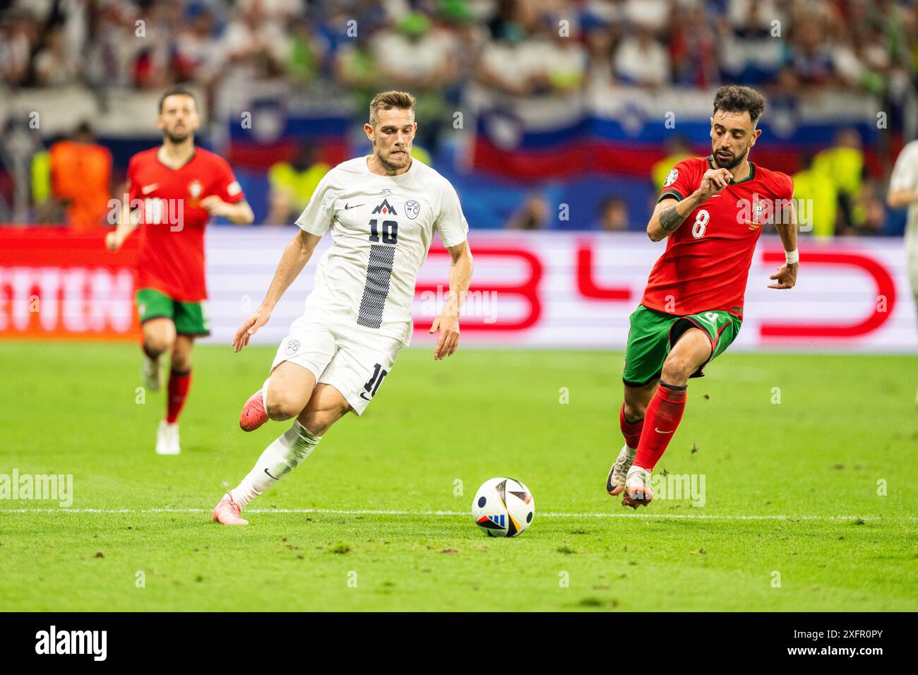 Frankfurt, Germany. 01st, July 2024. Timi Elsnik (10) of Slovenia seen ...
