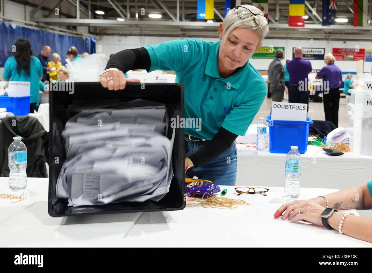 Ballot boxes are emptied at Ice Hall in the Dewars Centre, Perth ...