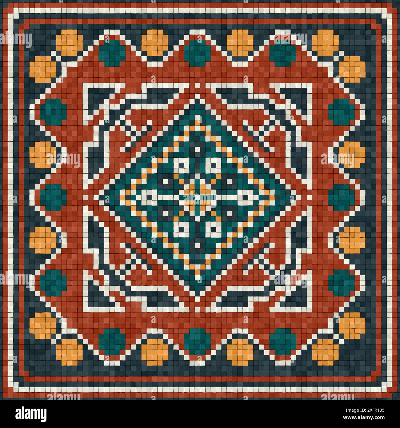 Mosaic tiles vector background, seamless vector pattern Stock Photo - Alamy