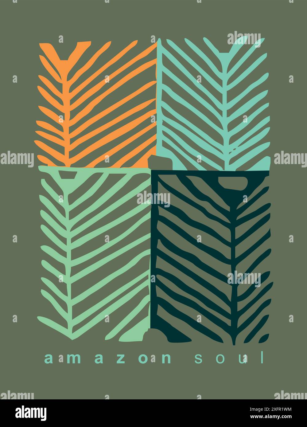 Illustration of graphic composition with indigenous painting and ...