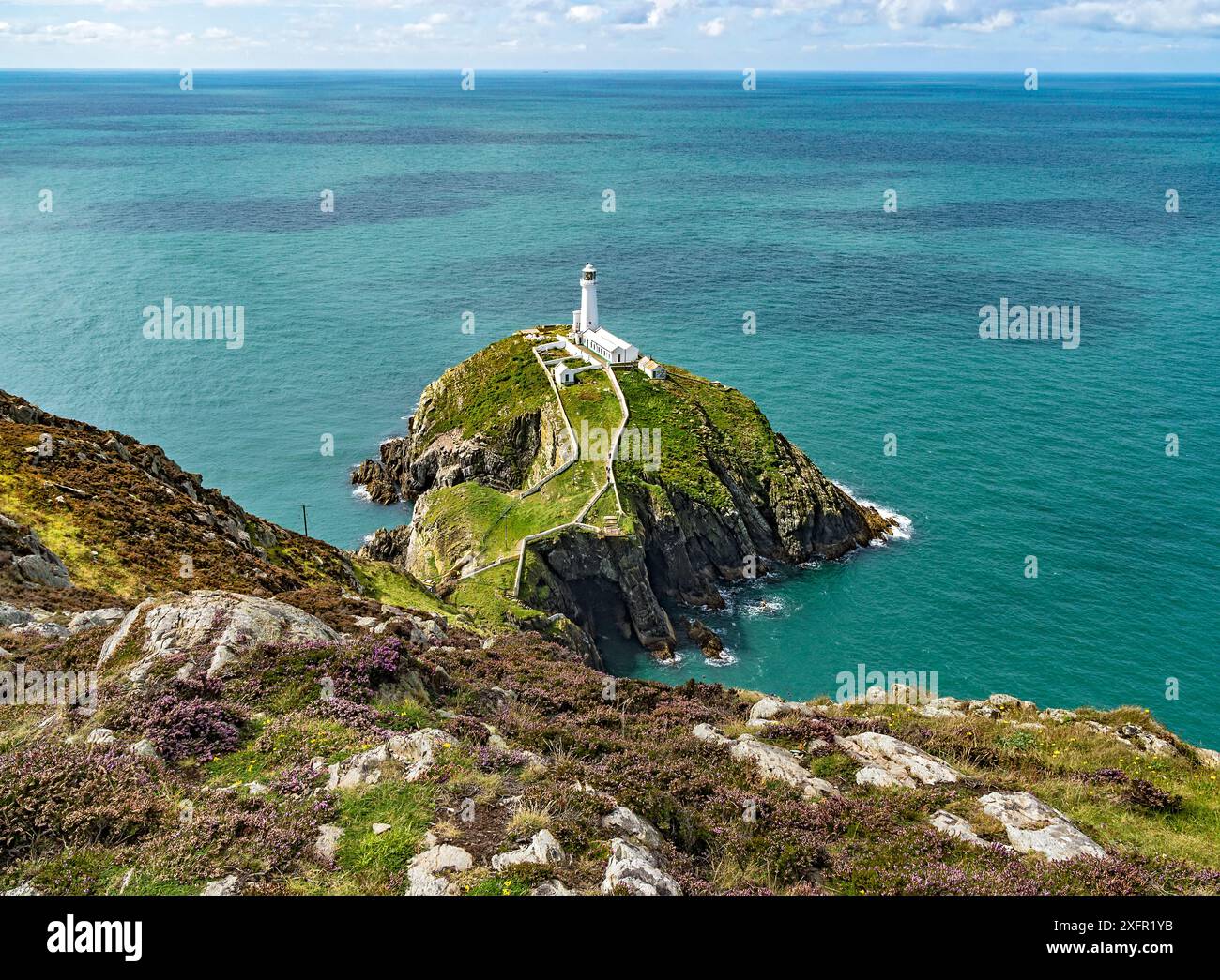 South Stack Lighthouse situated off Holy Island near Holyhead Anglesey ...
