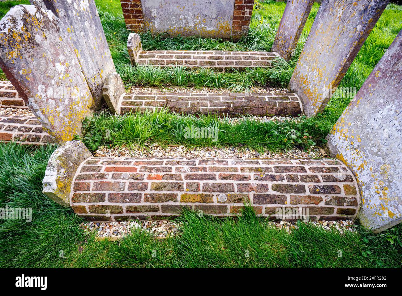 Rare brick barrel graves in the churchyard of St Mary's Church in ...